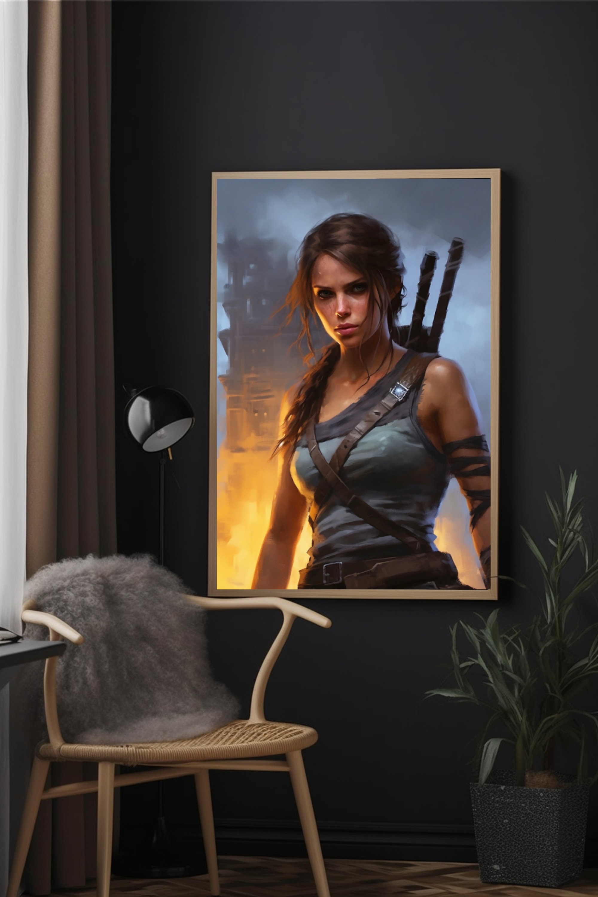 Lara Croft Painting Art Print - Etsy