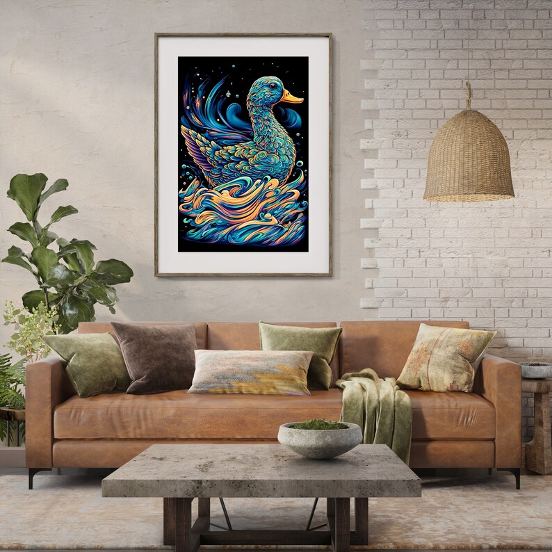 Psychedelic Duck Art Print Digital Print Instant Download High ...
