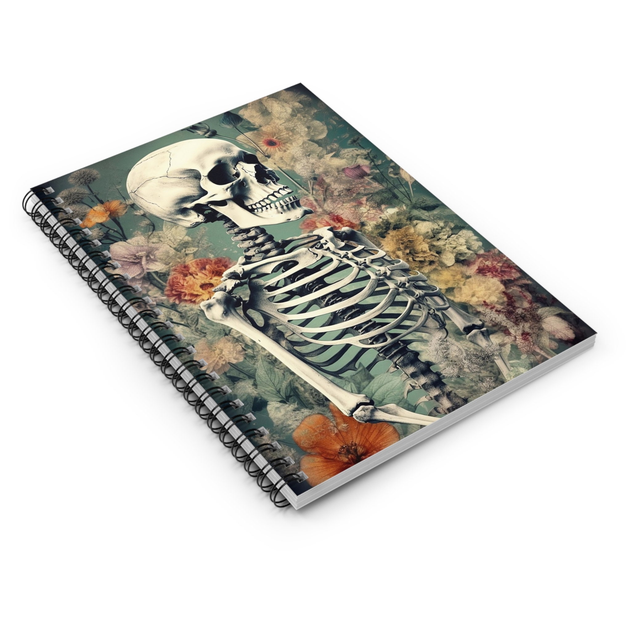 Spiral Notebook Skeleton Bloom Art Print Journal Artwork Cover - Etsy