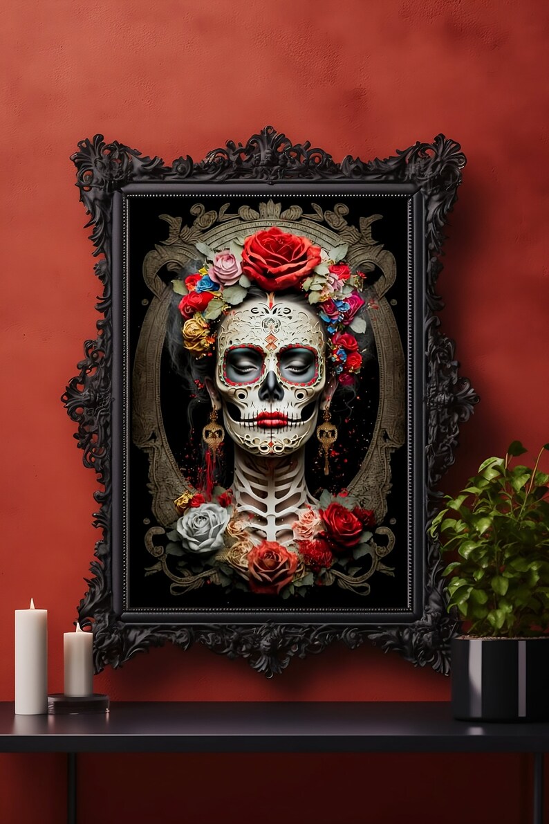Frida Kahlo Day of the Dead Art Print Digital Print Instant Download ...