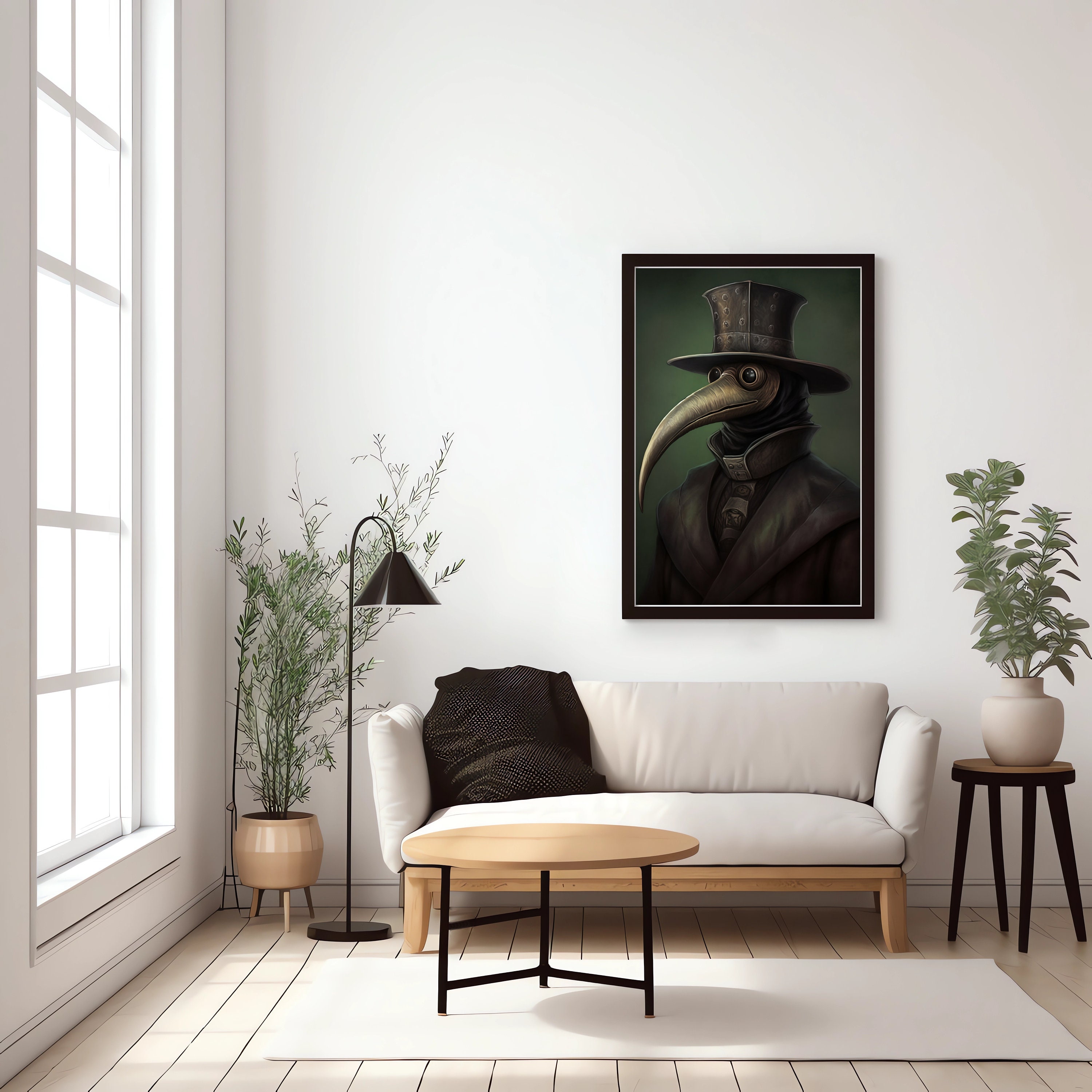 Plague Doctor Oil Painting Art Print Halloween Steampunk Goth Art ...