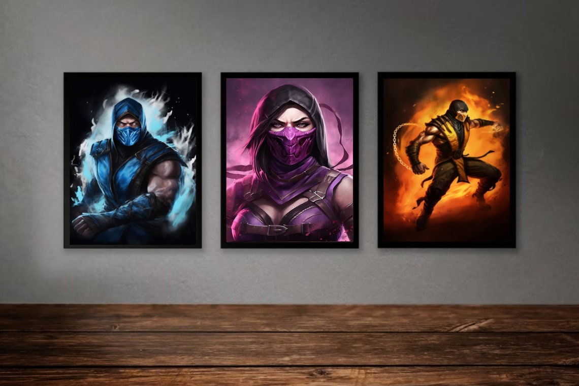 Bundle - Sub-zero, Mileena & Scorpion - Digital Print Instant Download ...