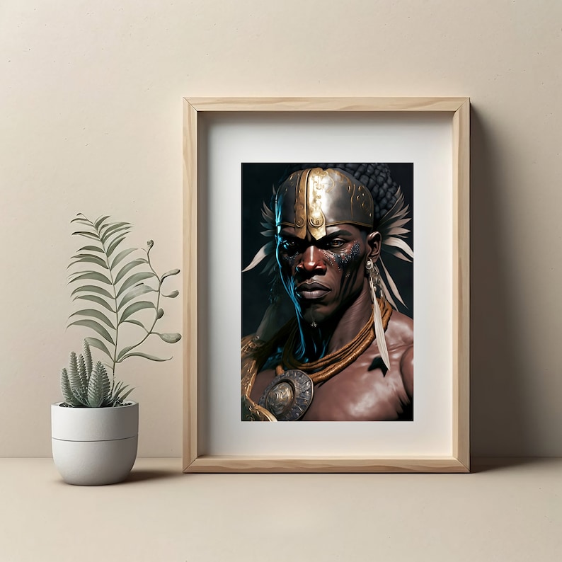 Ogun: the Orisha of Iron Art Print African Art Yoruba Religion Warrior ...