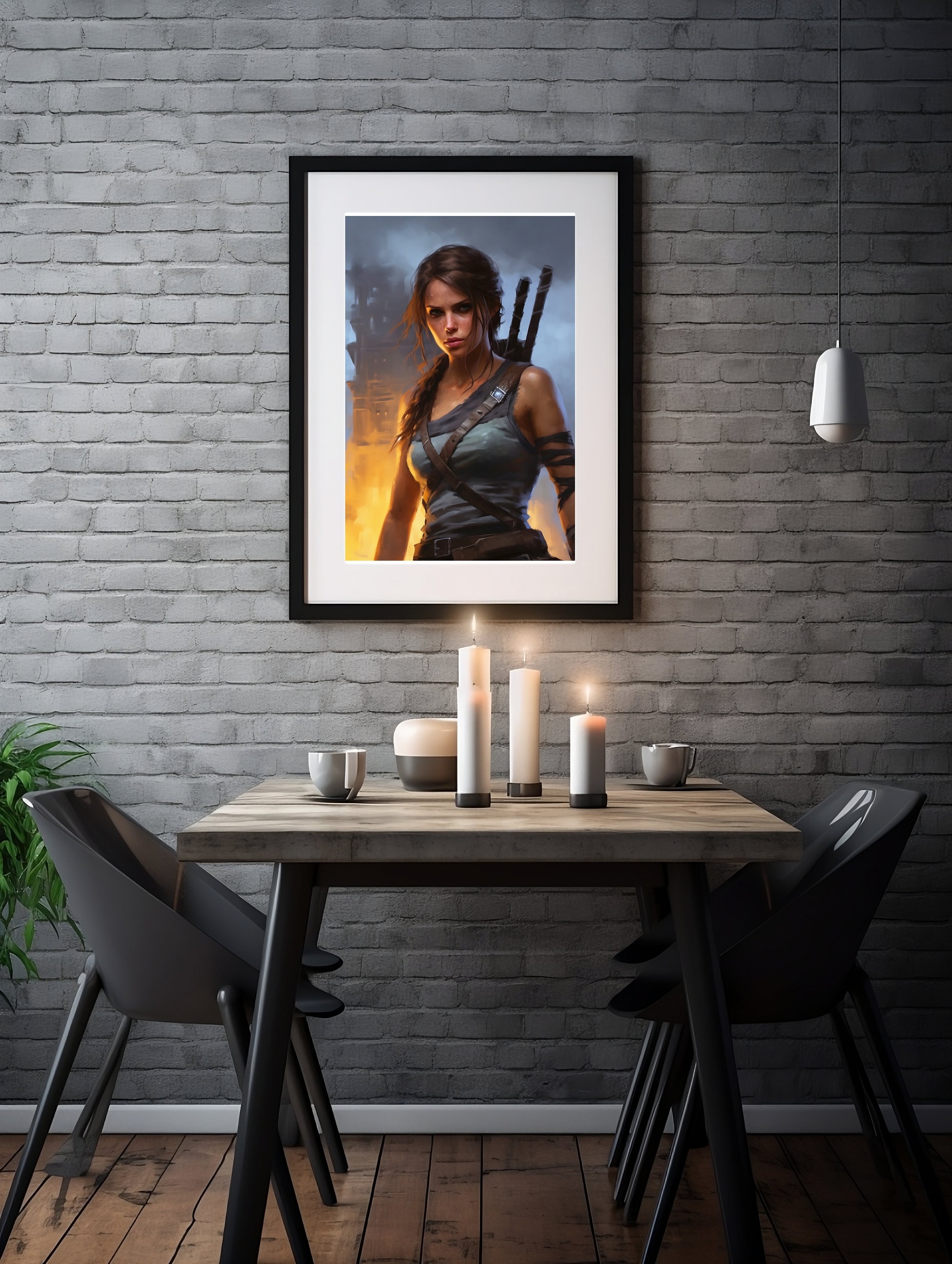 Lara Croft Painting Art Print - Etsy