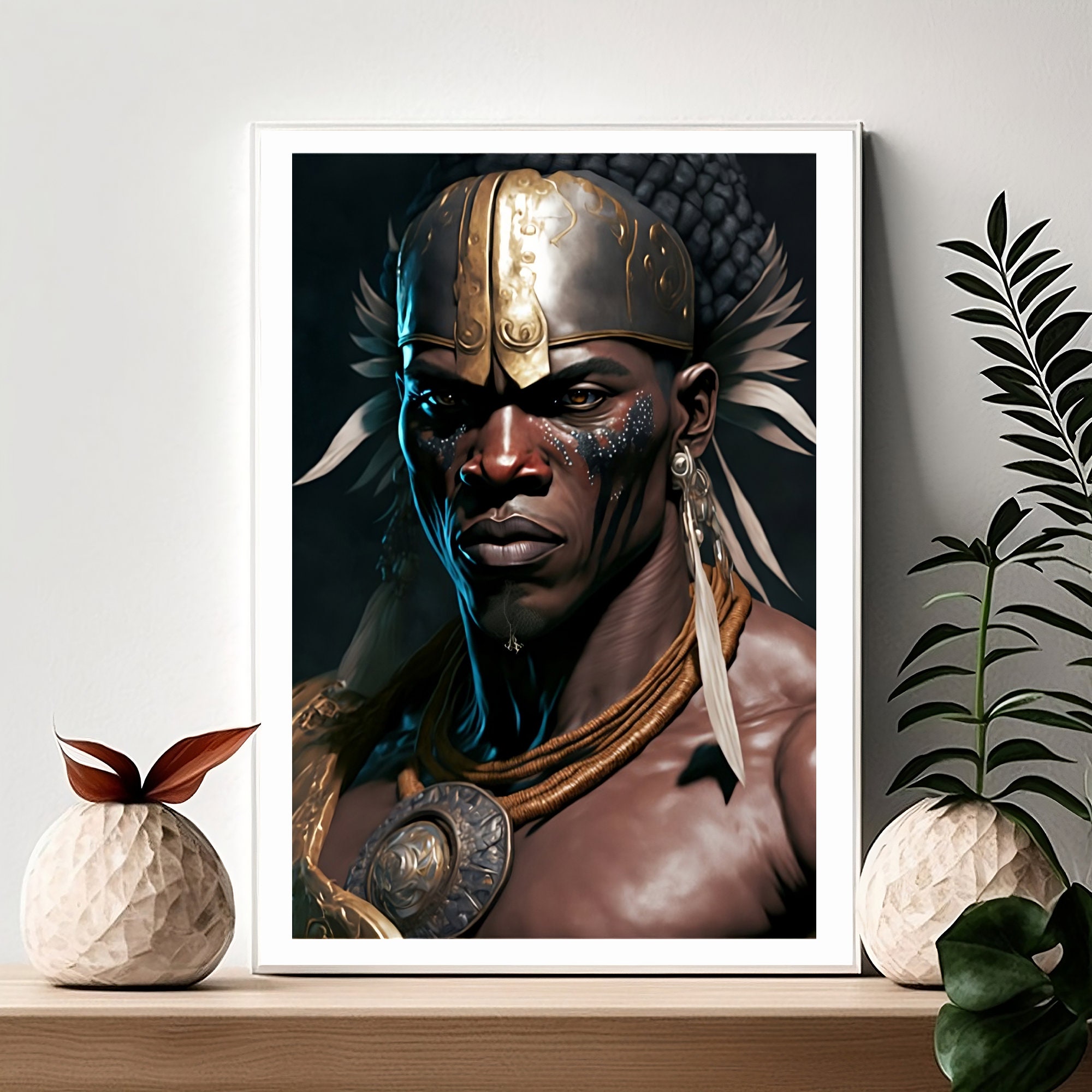 Ogun: the Orisha of Iron Art Print African Art Yoruba Religion Warrior ...