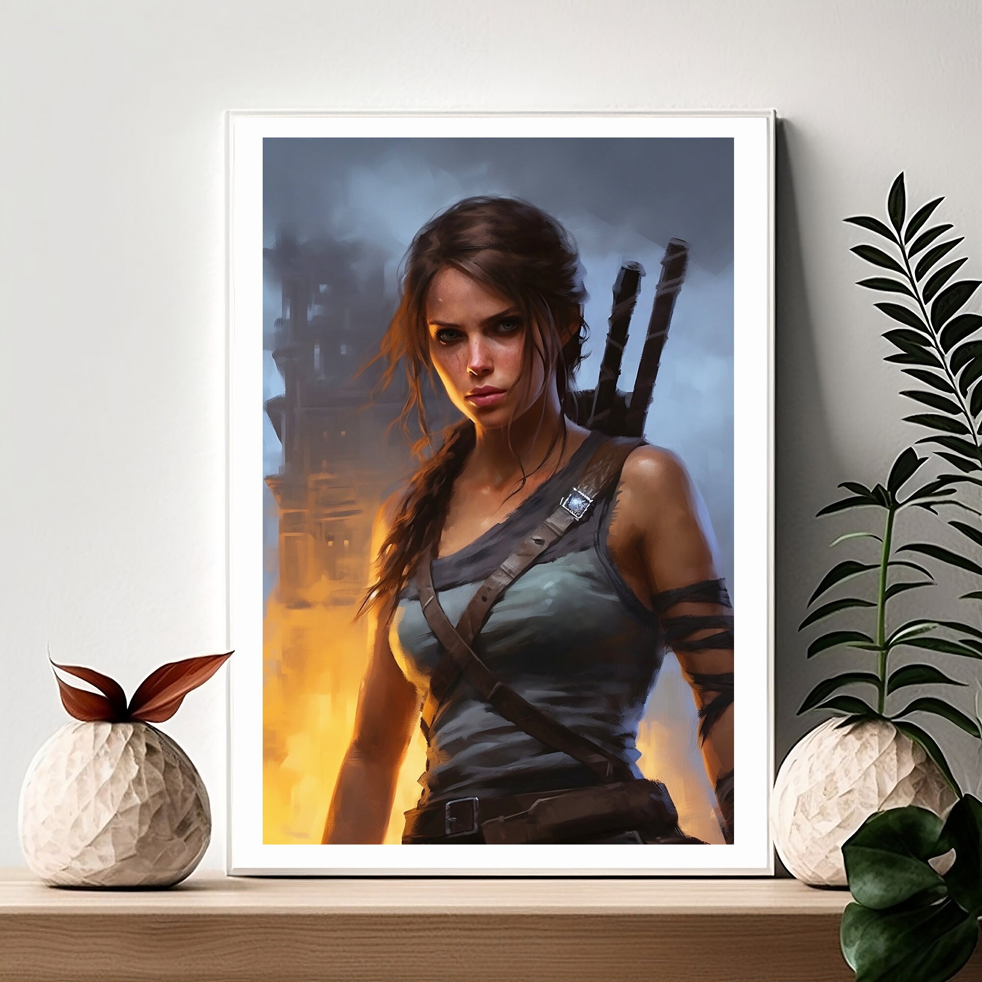Lara Croft Painting Art Print - Etsy
