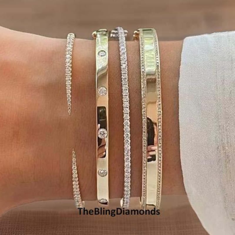 Diamond Bangle - Etsy