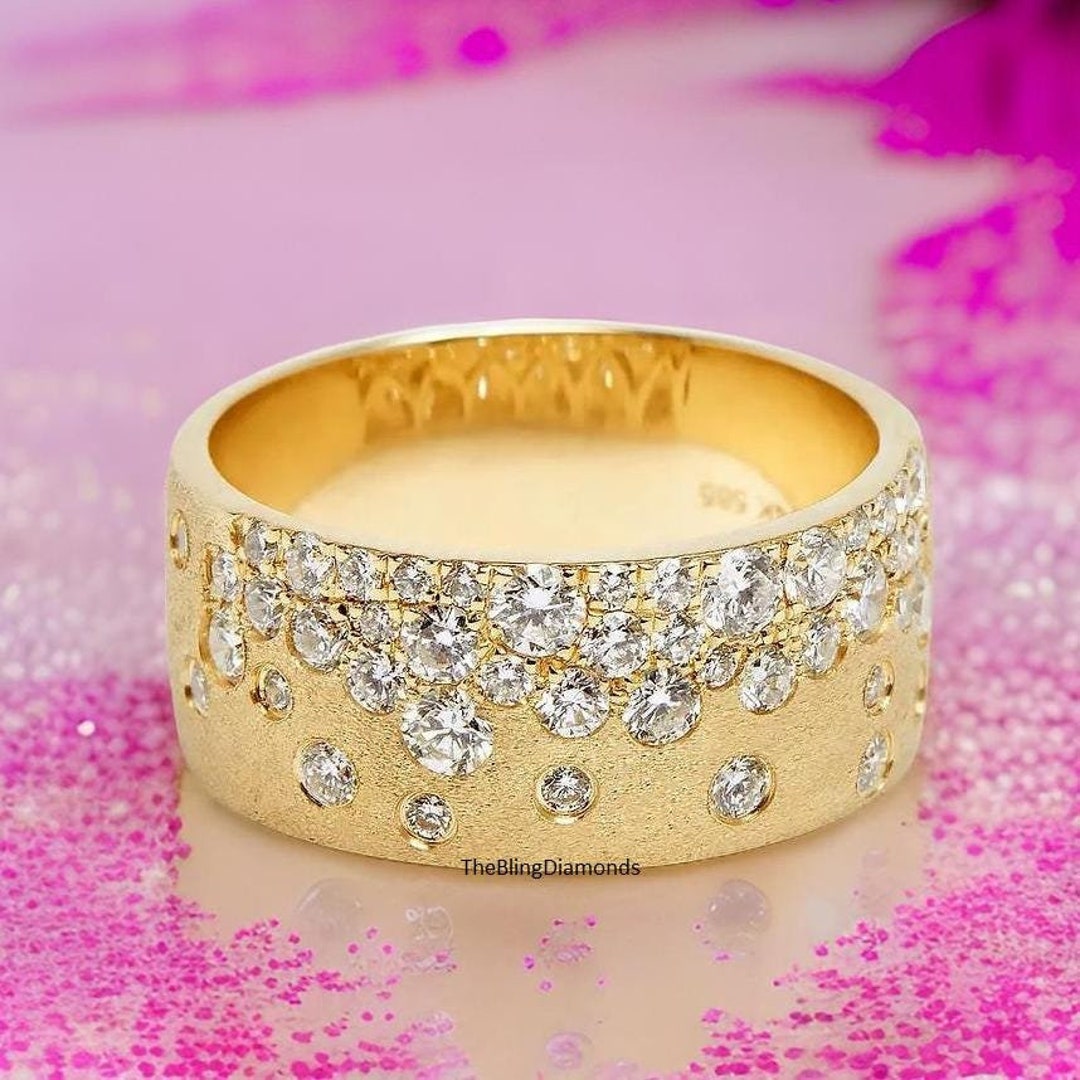 Breathtaking 0.99 Tcw of Brilliant Diamonds Are Flush-set Into the Band ...