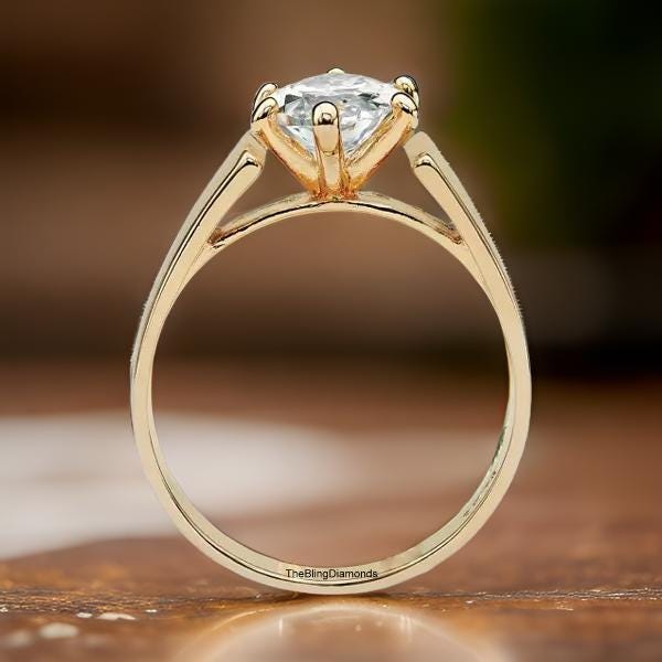 Wide Band Ring, 1.00CT Marquise Cut Moissanite Wedding Ring, Solitaire ...