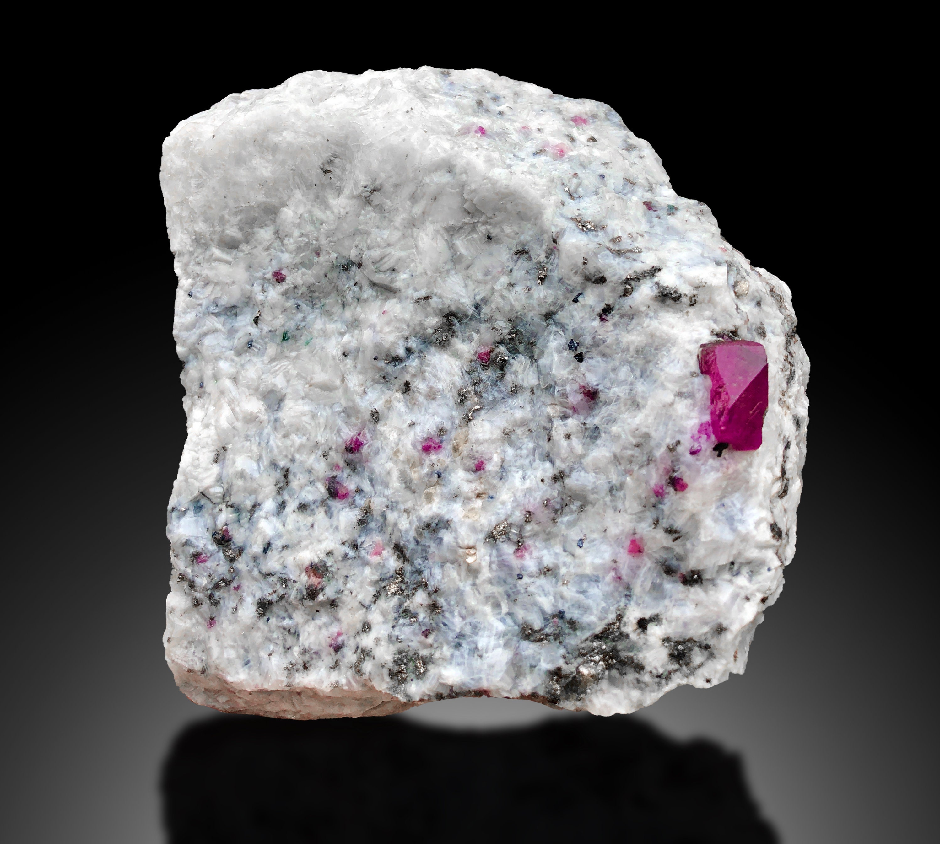 Ruby Crystal on Matrix - Huge Size Specimen, Diamond Cut Shape Ruby ...