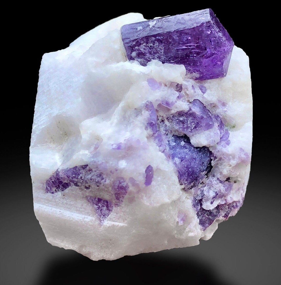 Natural Purple Color Scapolite on Matrix, Scapolite Crystal, Scapolite ...