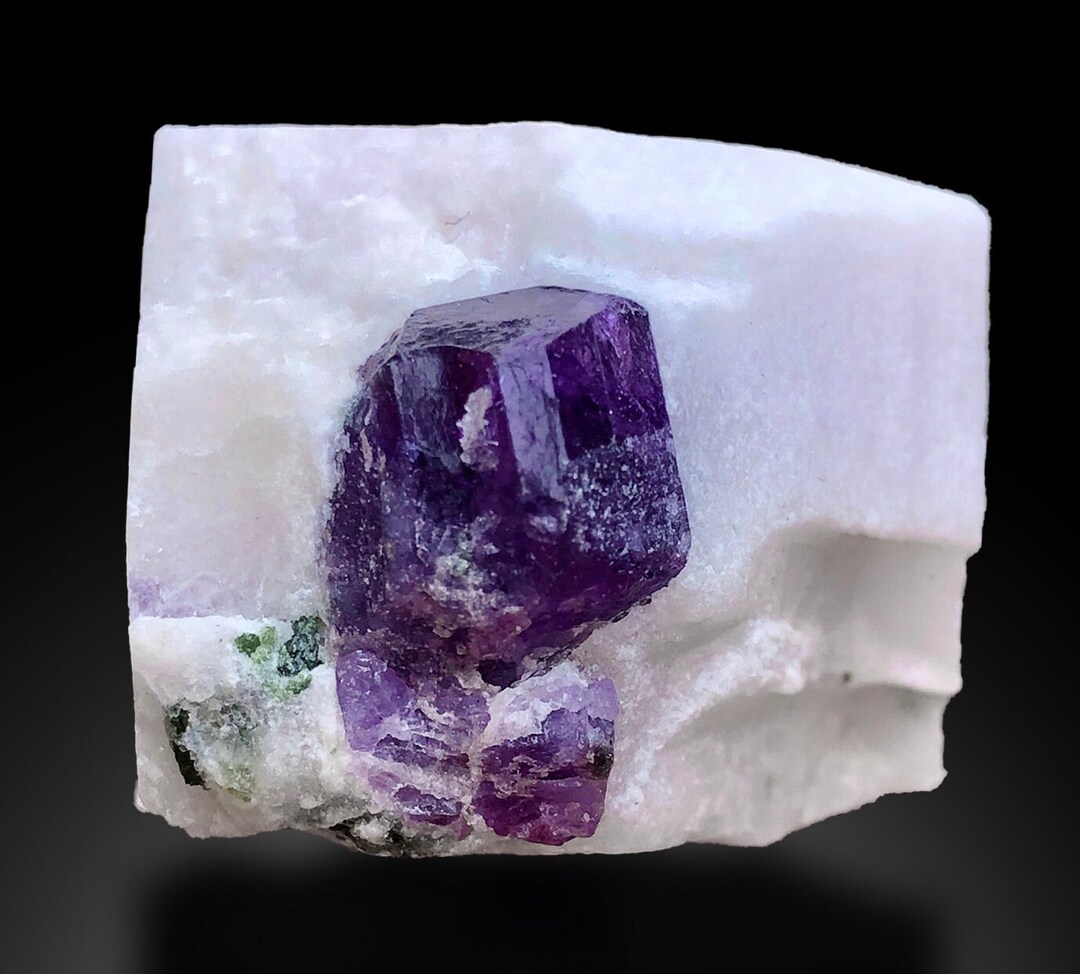 Natural Purple Color Scapolite on Matrix, Scapolite Crystal, Raw ...