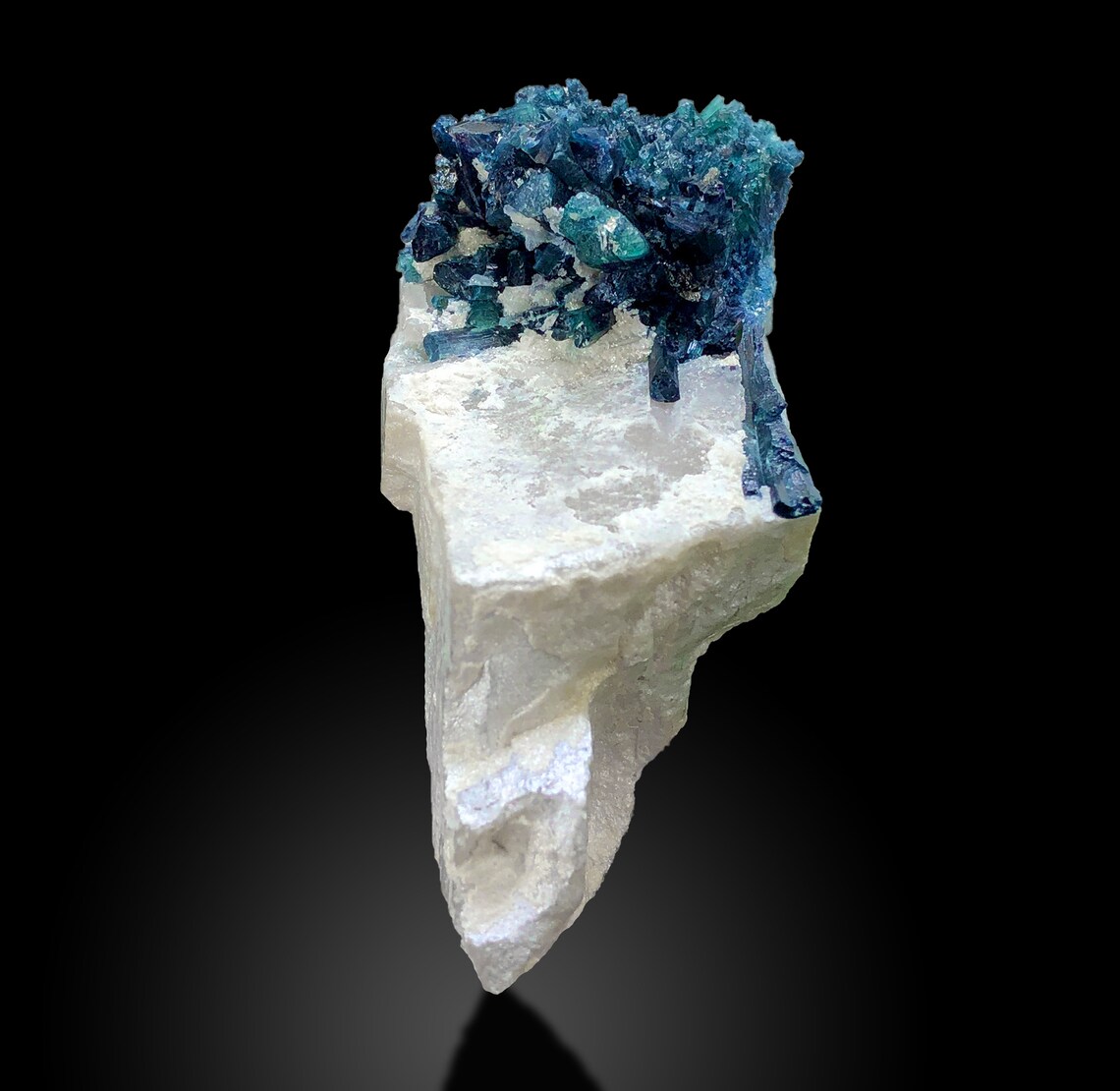 Natural Indicolite Color Tourmaline Crystals Cluster W/ Matrix Specimen ...