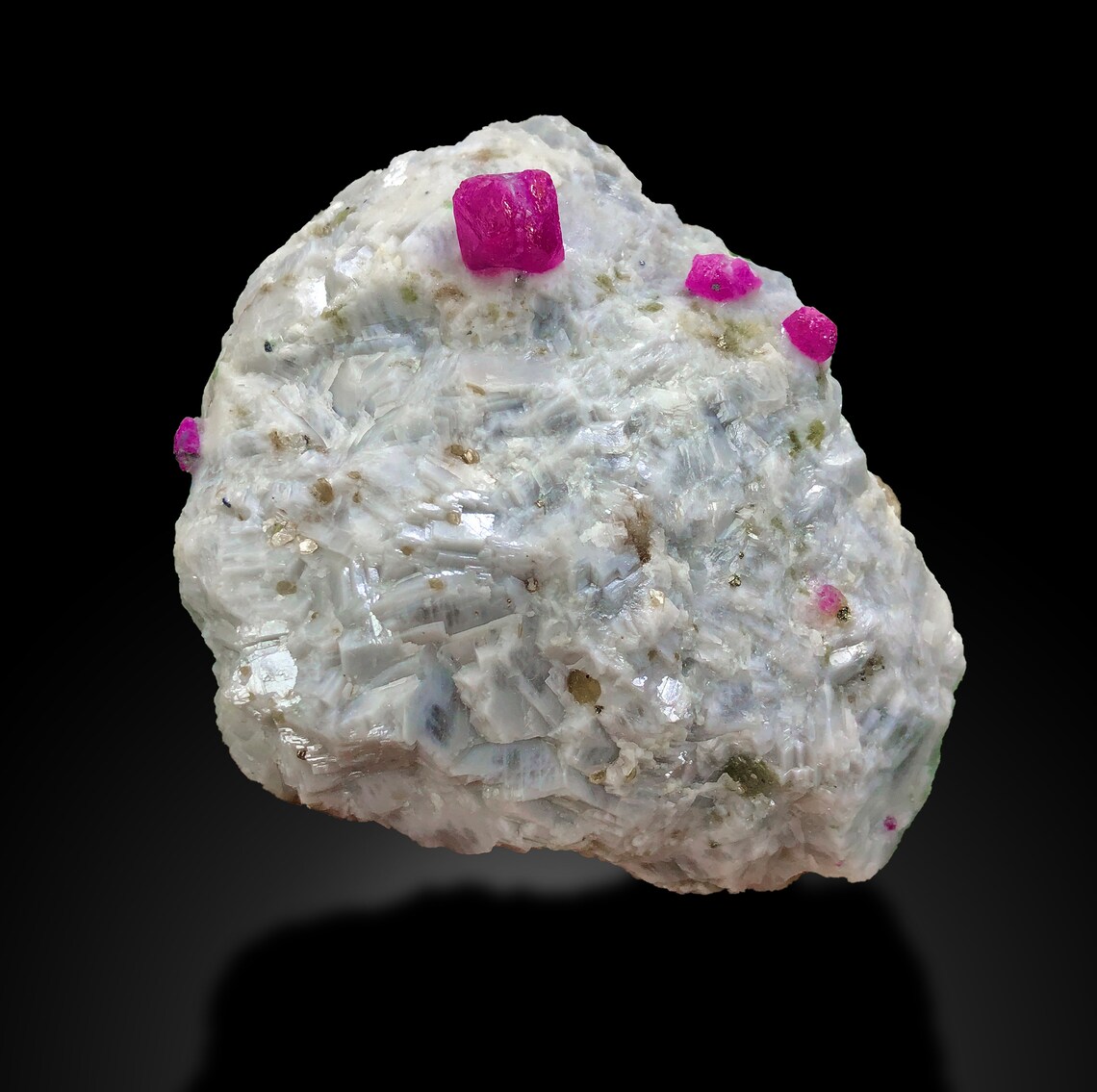 Ruby Crystals on Matrix With Pyrite, Natural Ruby, Ruby Specimen, Raw Mineral, Crystal Specimen ...