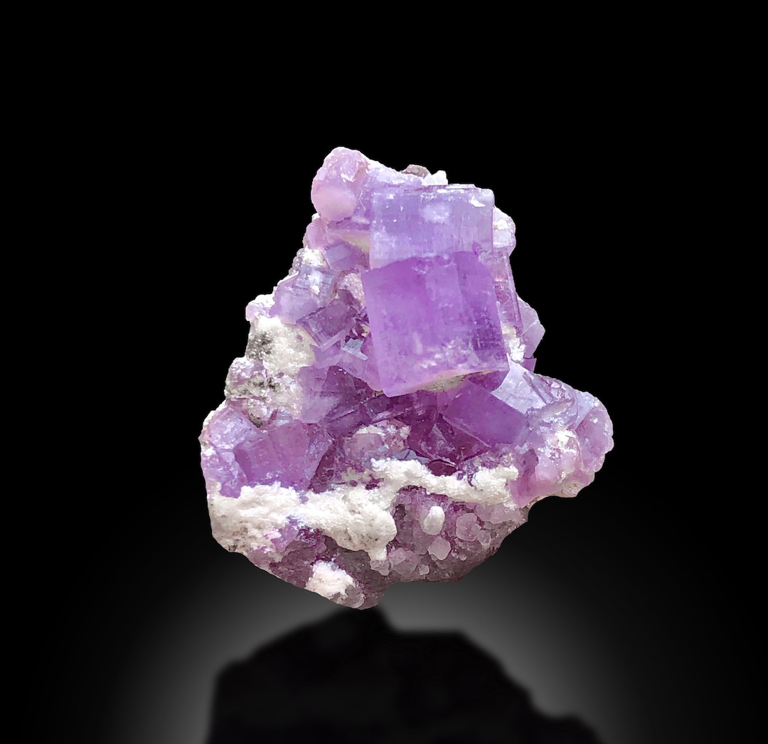 Purple Apatite Crystals Cluster With Lepidolite + Matrix Specimen ...