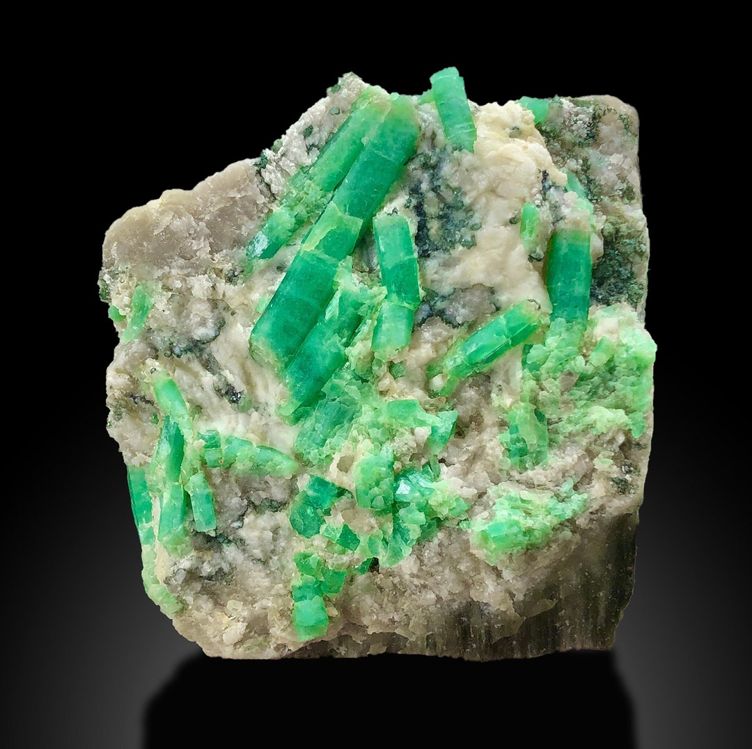 Emerald Crystals Cluster W/ Matrix Specimen Afghanistan, Emerald ...