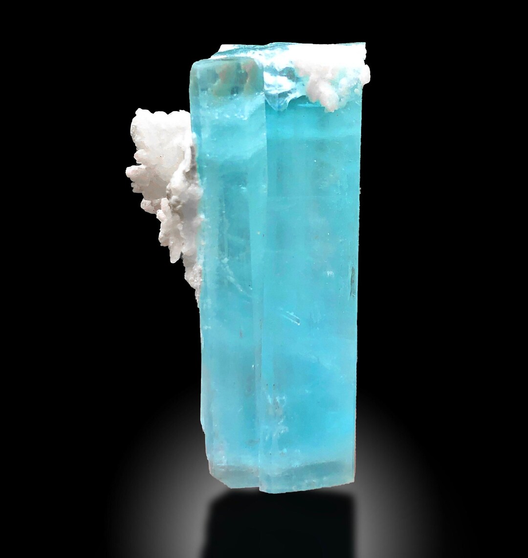 Terminated Aquamarine Beryl Crystal With Matrix, Tarnsparent Aquamarine ...