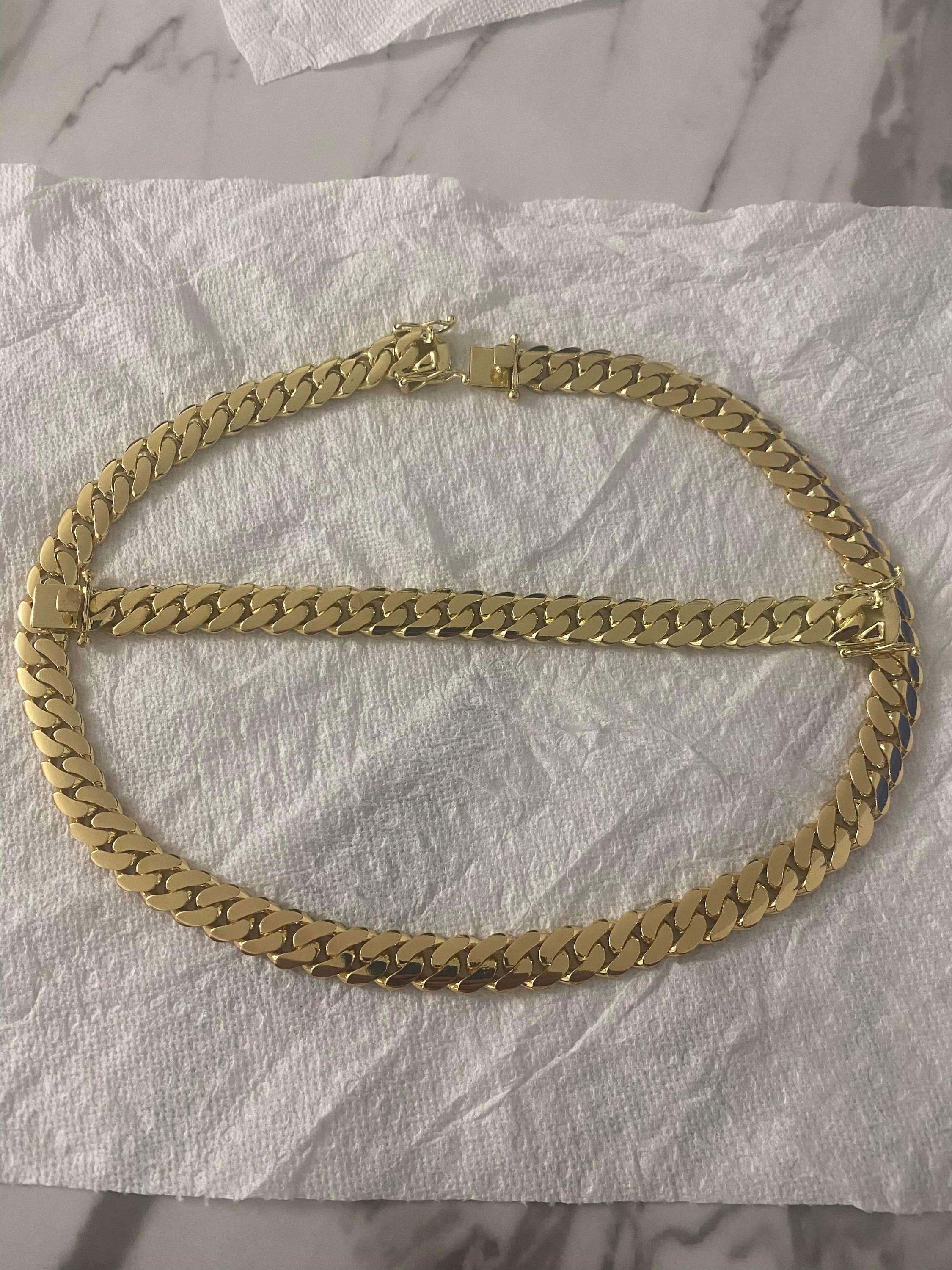 Cuban Gold Plating Silver Chains SILVER .999 Plated in 14K GOLD - Etsy