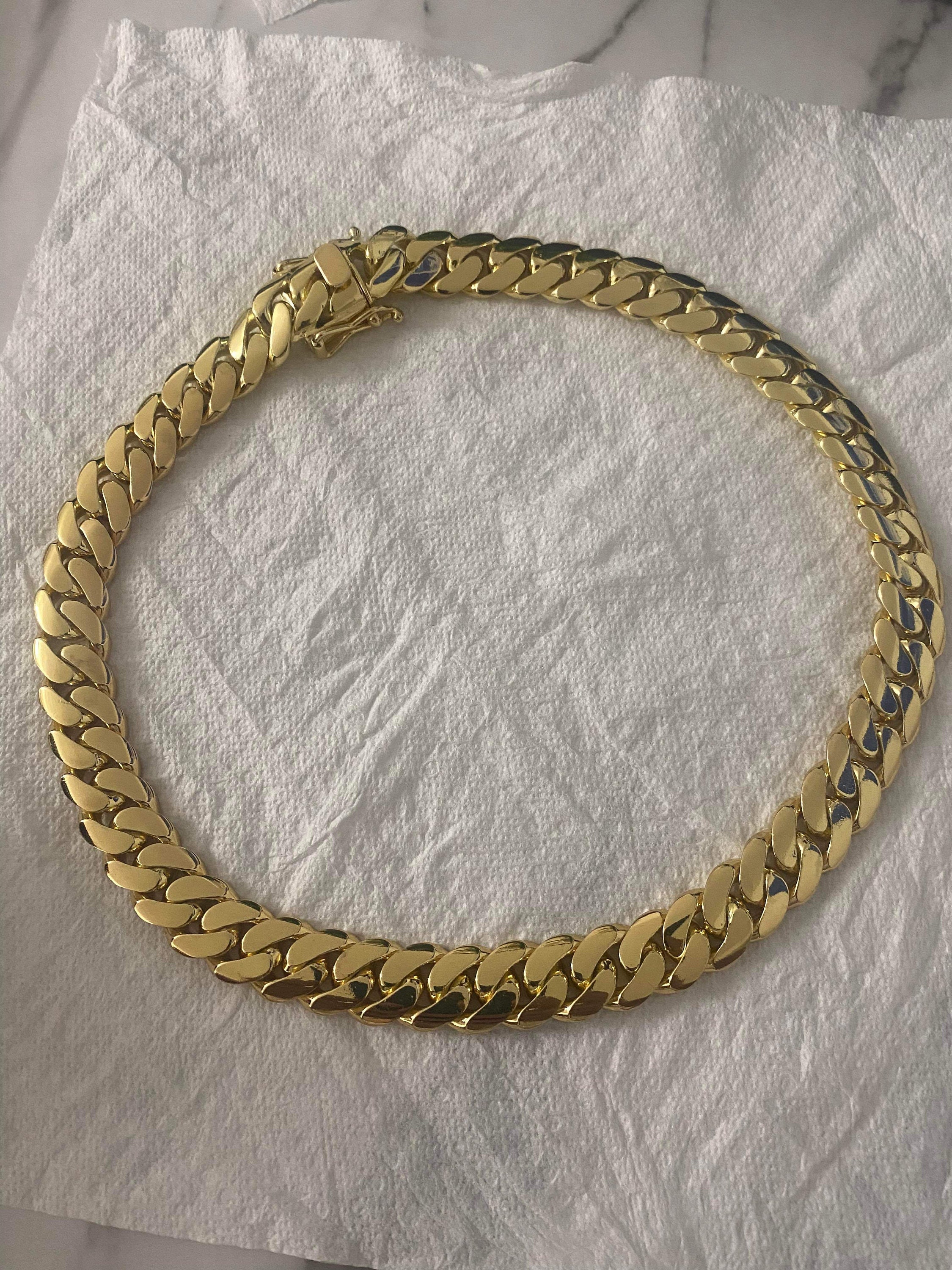 Cuban Gold Plating Silver Chains SILVER .999 Plated in 14K GOLD - Etsy