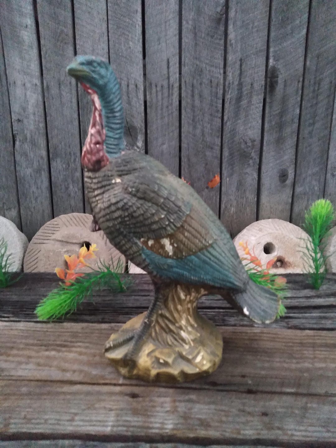 Vintage Ceramic Wild Turkey Statue - Etsy