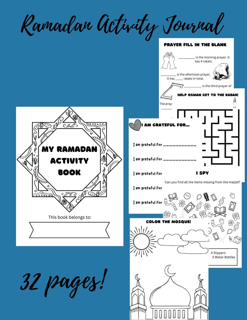 Ramadan Activity Book Printable Islamic Activity Book for Muslim Kids ...