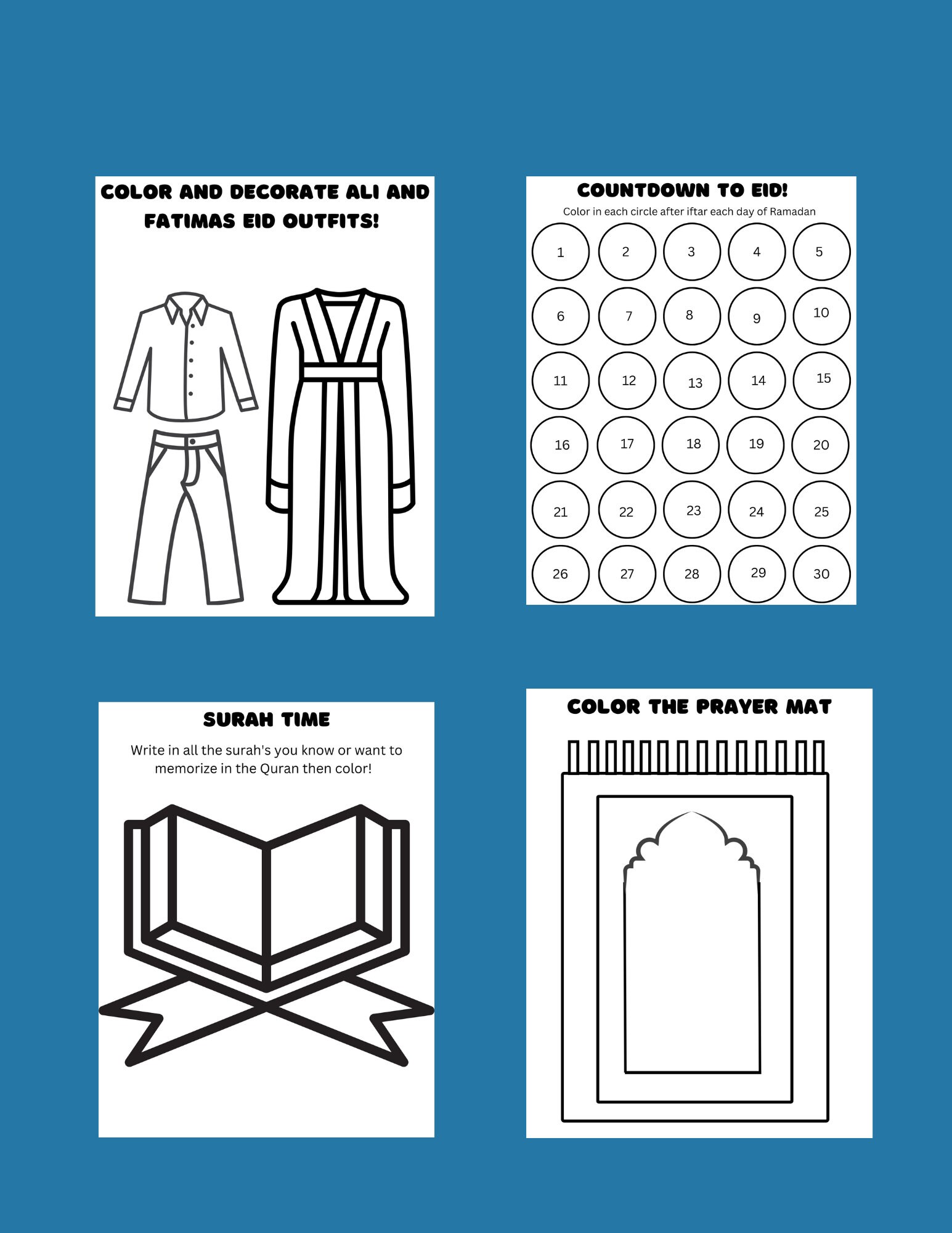 Ramadan Activity Book Printable Islamic Activity Book for Muslim Kids ...