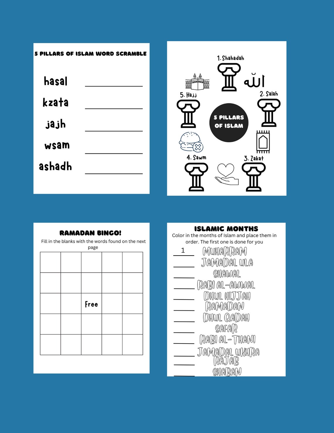 Ramadan Activity Book Printable Islamic Activity Book for Muslim Kids ...