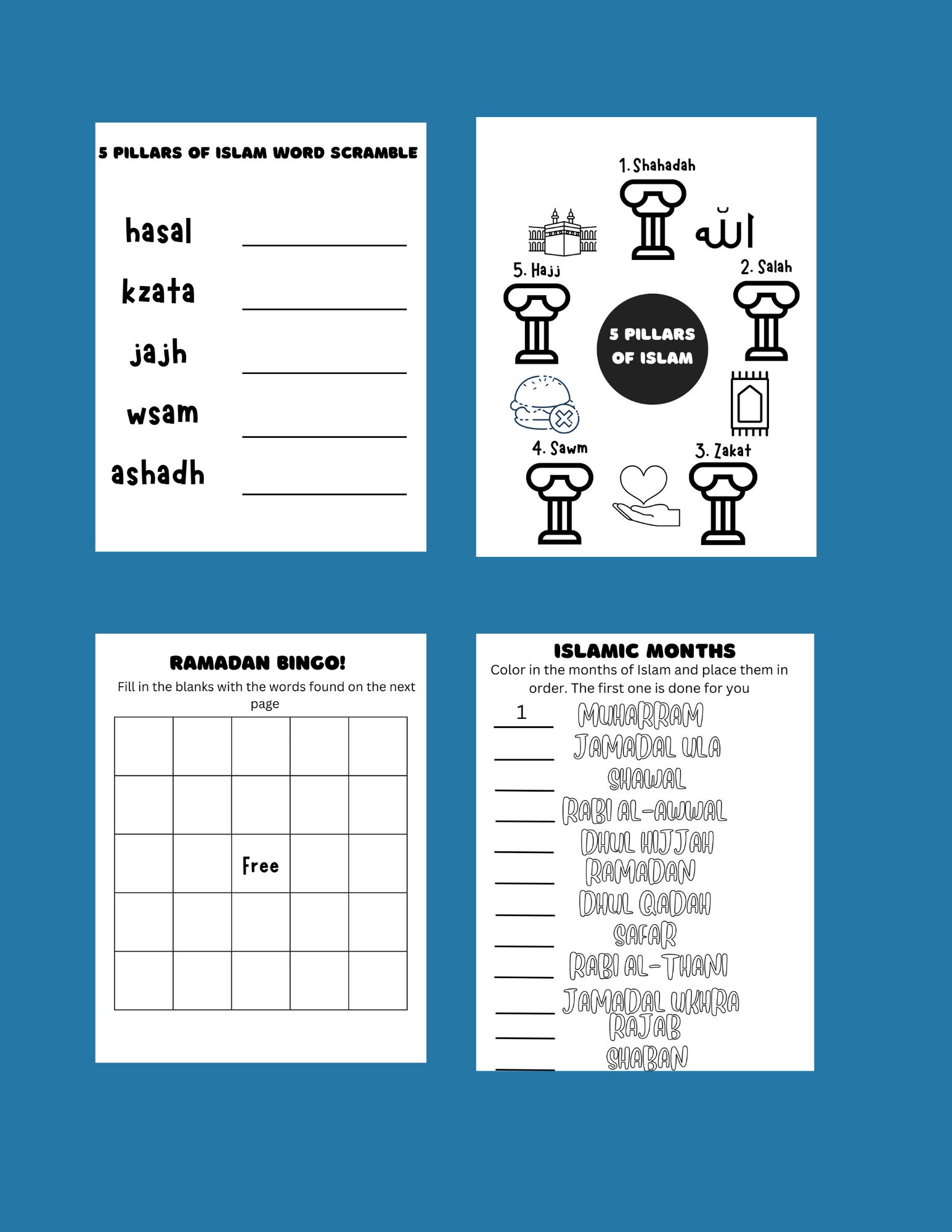 Ramadan Activity Book Printable Islamic Activity Book for Muslim Kids ...