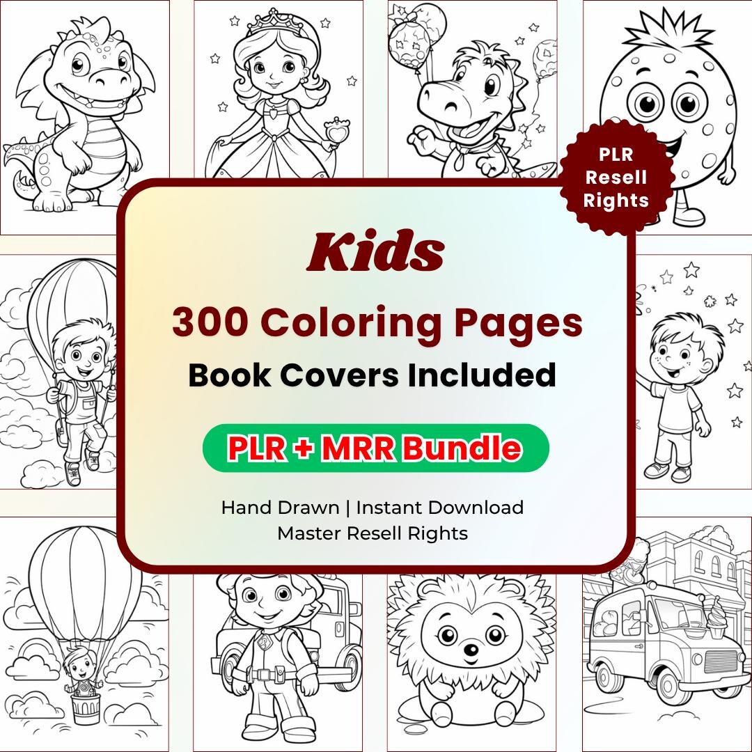 Cartoon Coloring Pages Bundle: 500+ Kids & Adults Designs (PDF Download ...