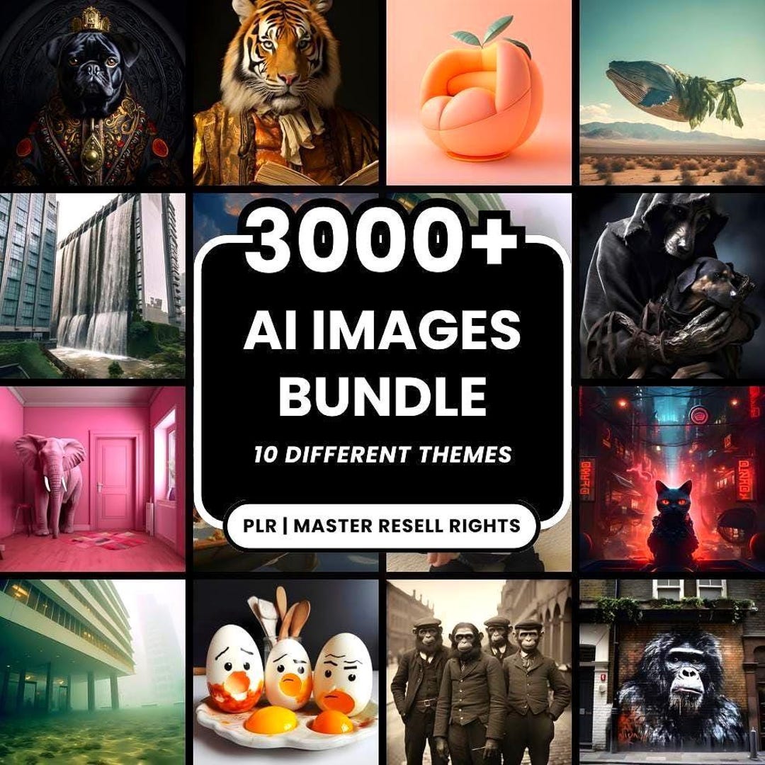 3000+ AI Images Bundle | High-resolution Backgrounds & Art (PLR MRR) - Etsy