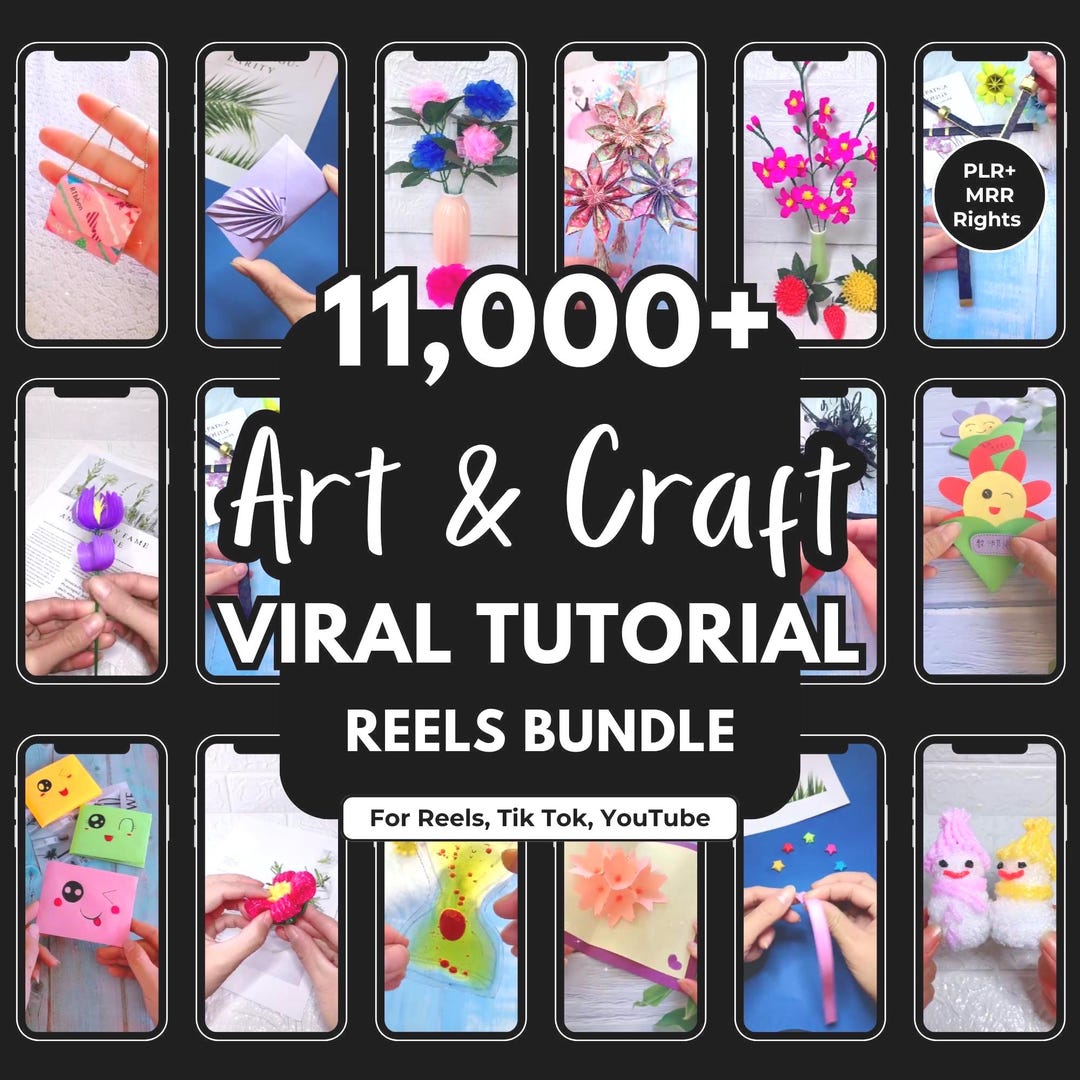 11000+ Art & Craft Viral Tutorial Reels Bundle (PLR, MRR) - Etsy