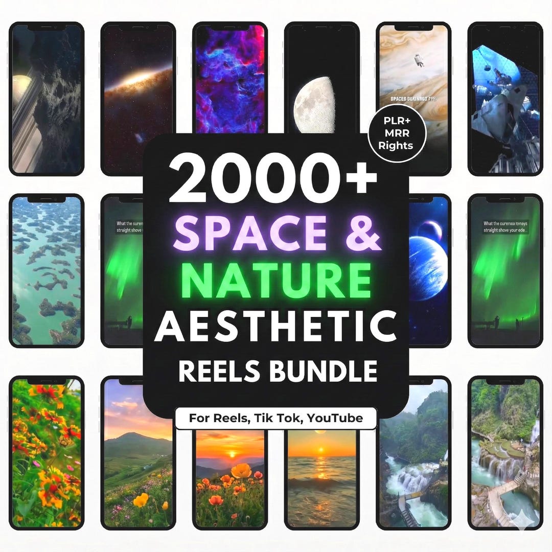 2000+ Nature & Space Reels Bundle: Viral Video Pack (PLR MRR) - Etsy