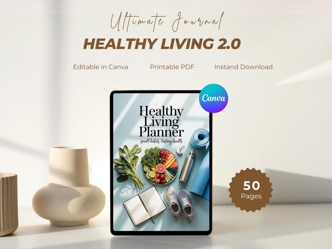 Healthy Living Planner Printable Healthy Lifestyle Tracker Mood and ...