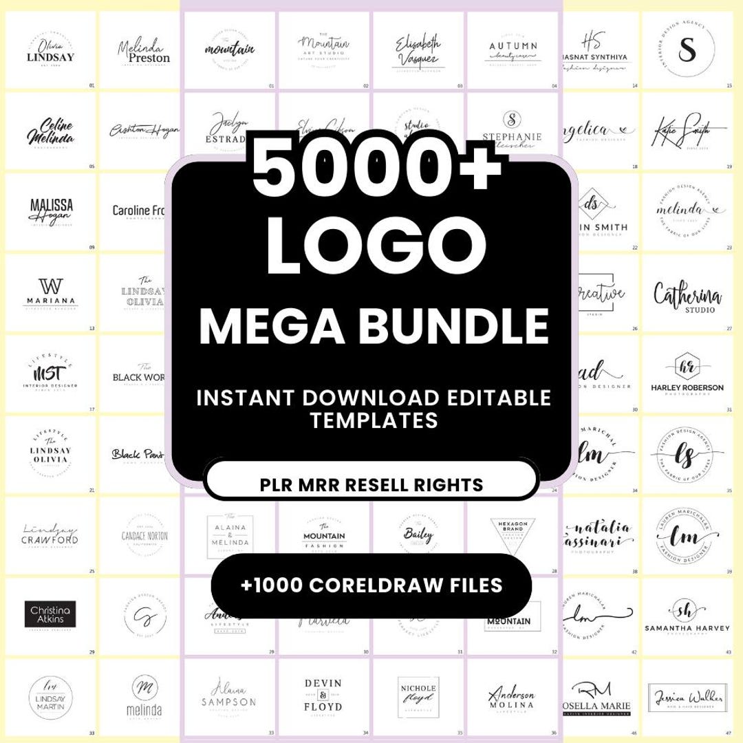 5000 Logos Ultimate Bundle PLR MRR Psd AI Eps Coreldraw Templates ...