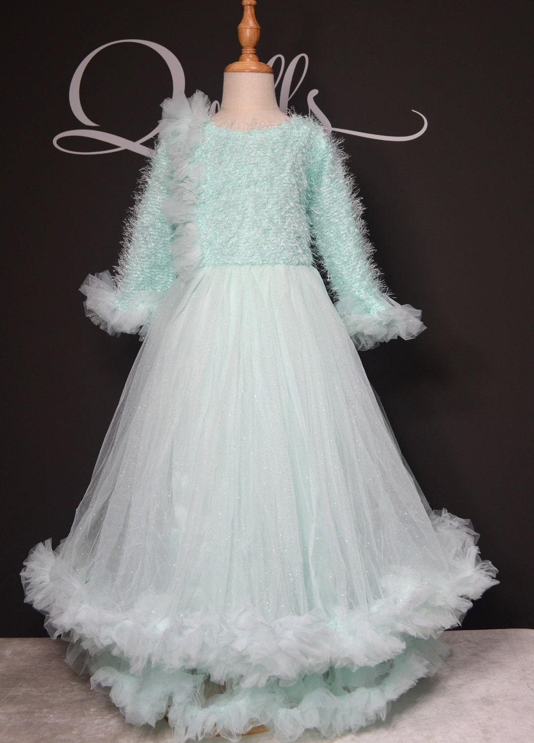 Pastel Green Long Frock - Etsy