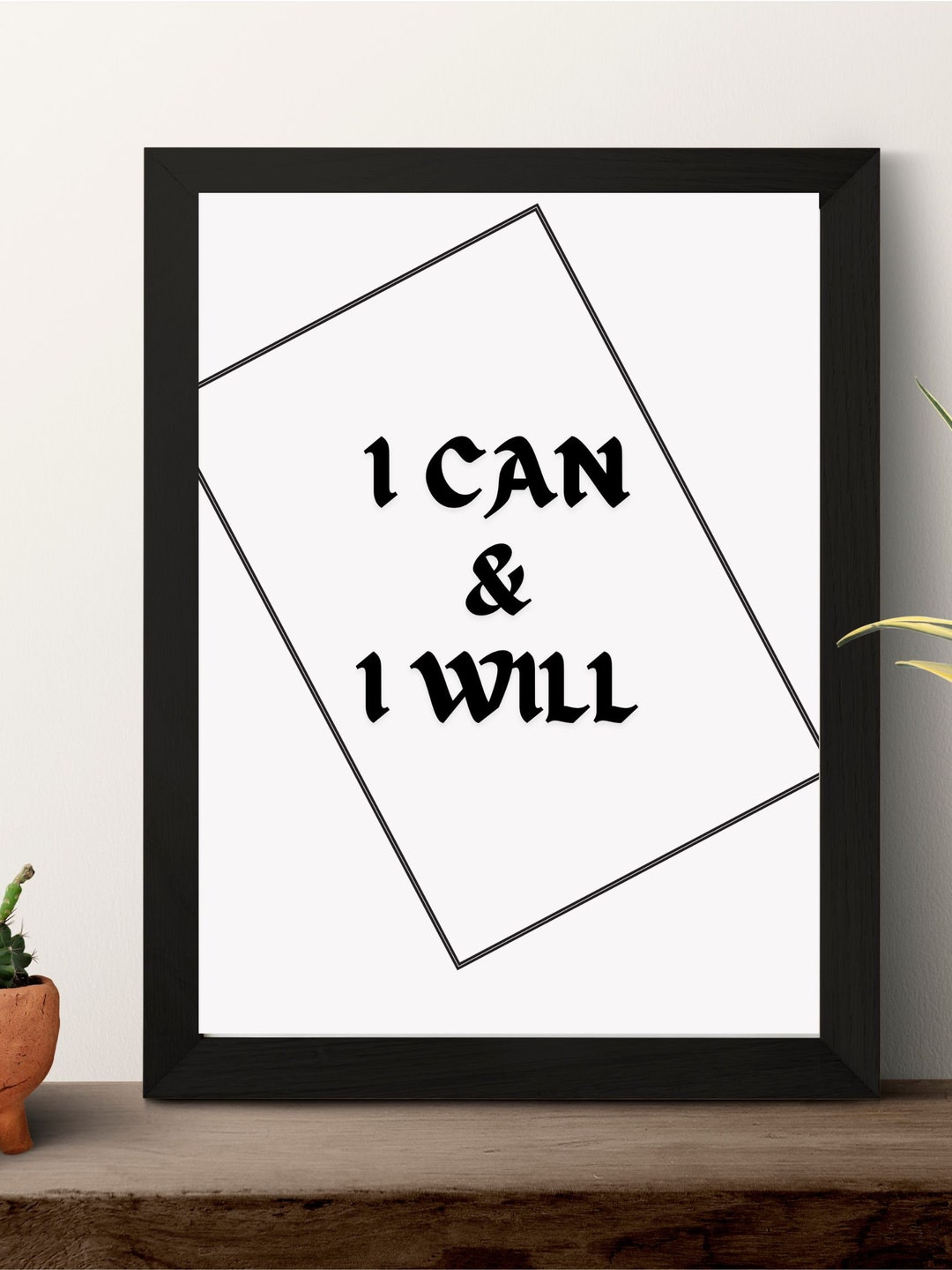Black and White Inspirational Quote Printable Wall Art. - Etsy