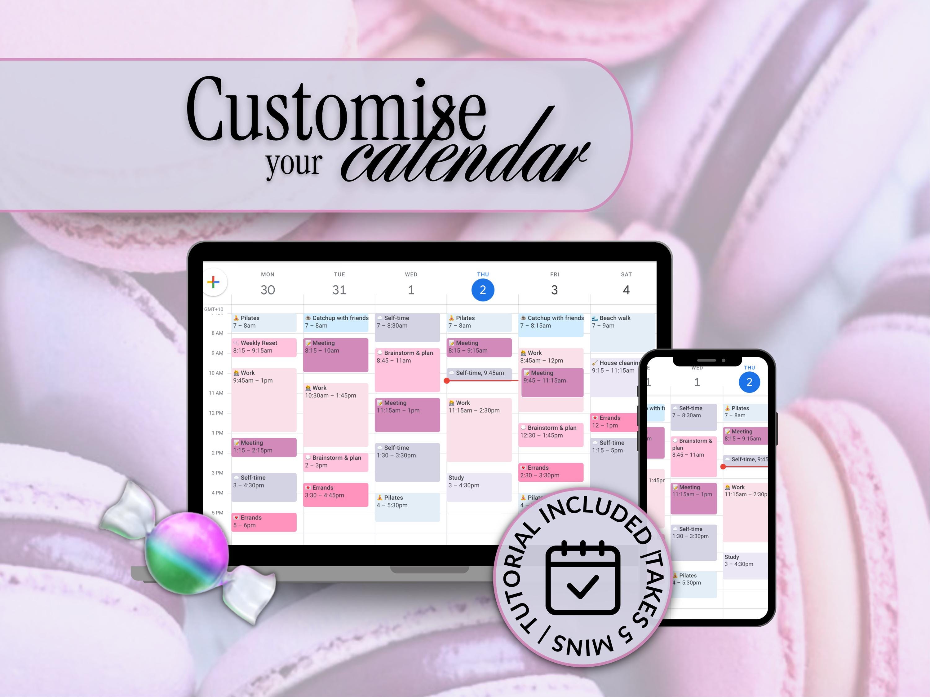 Google Calendar Customisation Palette ~ Candy Dream - Etsy