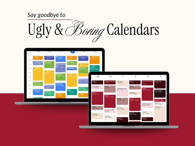 Cherry Wine Calendar Palette ~ Google Calendar Customisation - Etsy