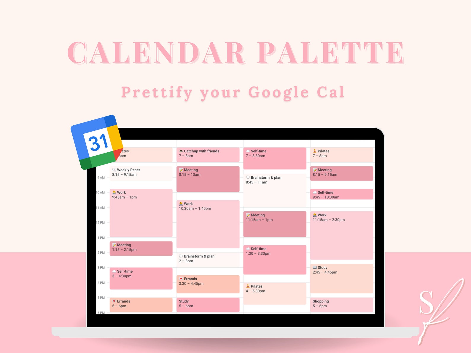 Google Calendar Customisation Palette Sweet Peach - Etsy