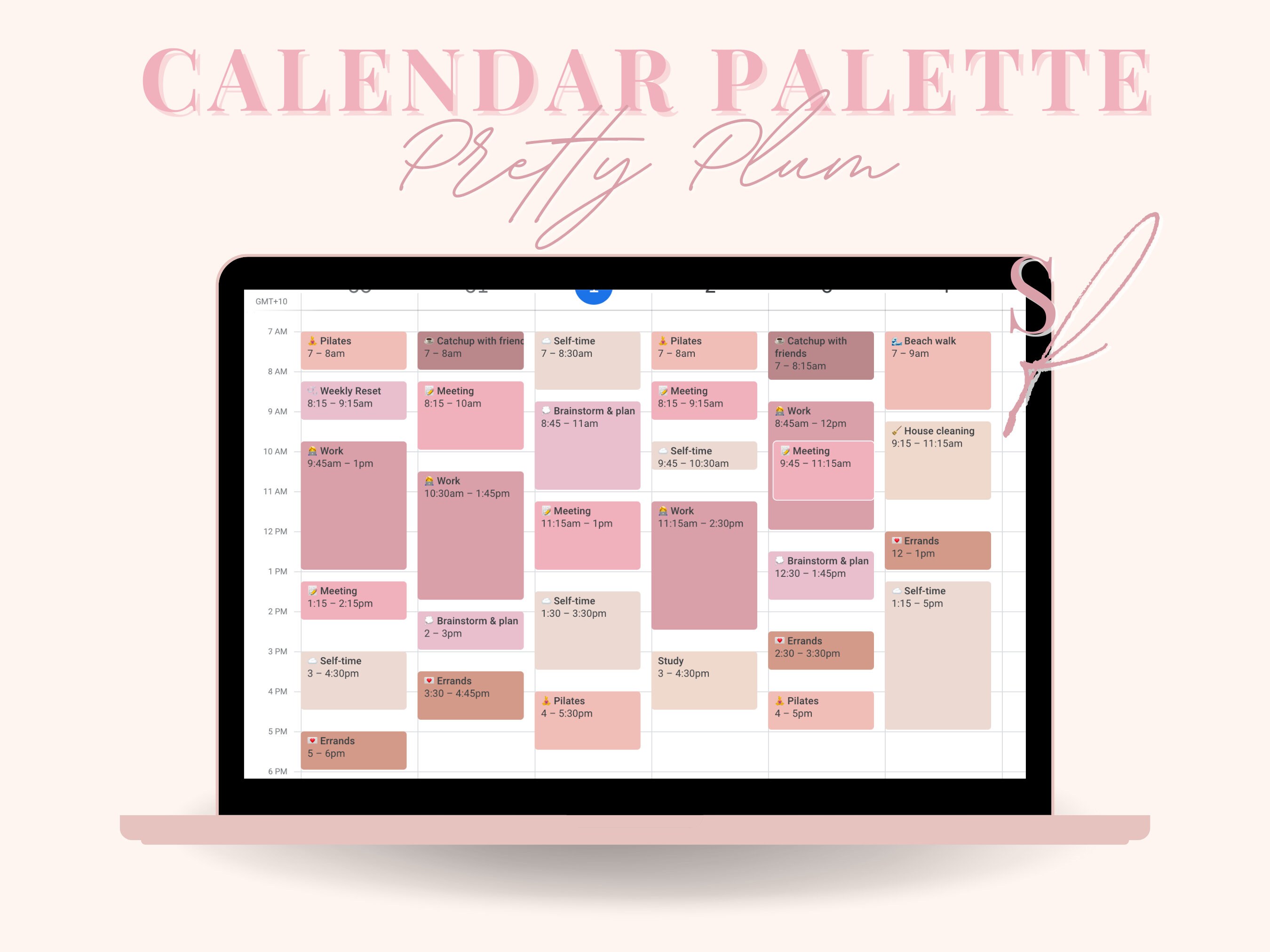 Google Calendar Customisation Palette ~ Pretty Plum - Etsy