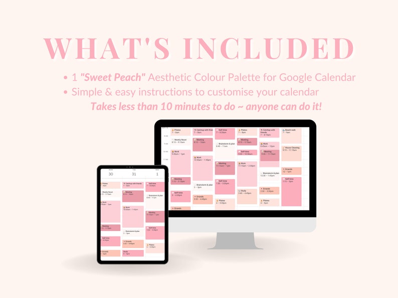 Google Calendar Customisation Palette Sweet Peach - Etsy