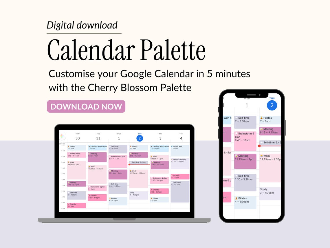 Google Calendar Customisation Palette ~ Candy Dream - Etsy