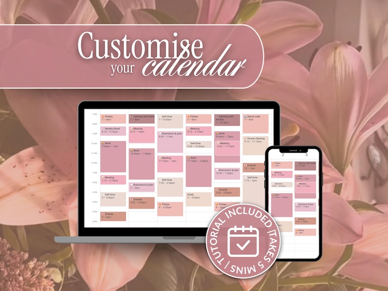 Google Calendar Customisation Palette ~ Lilly Bouquet - Etsy