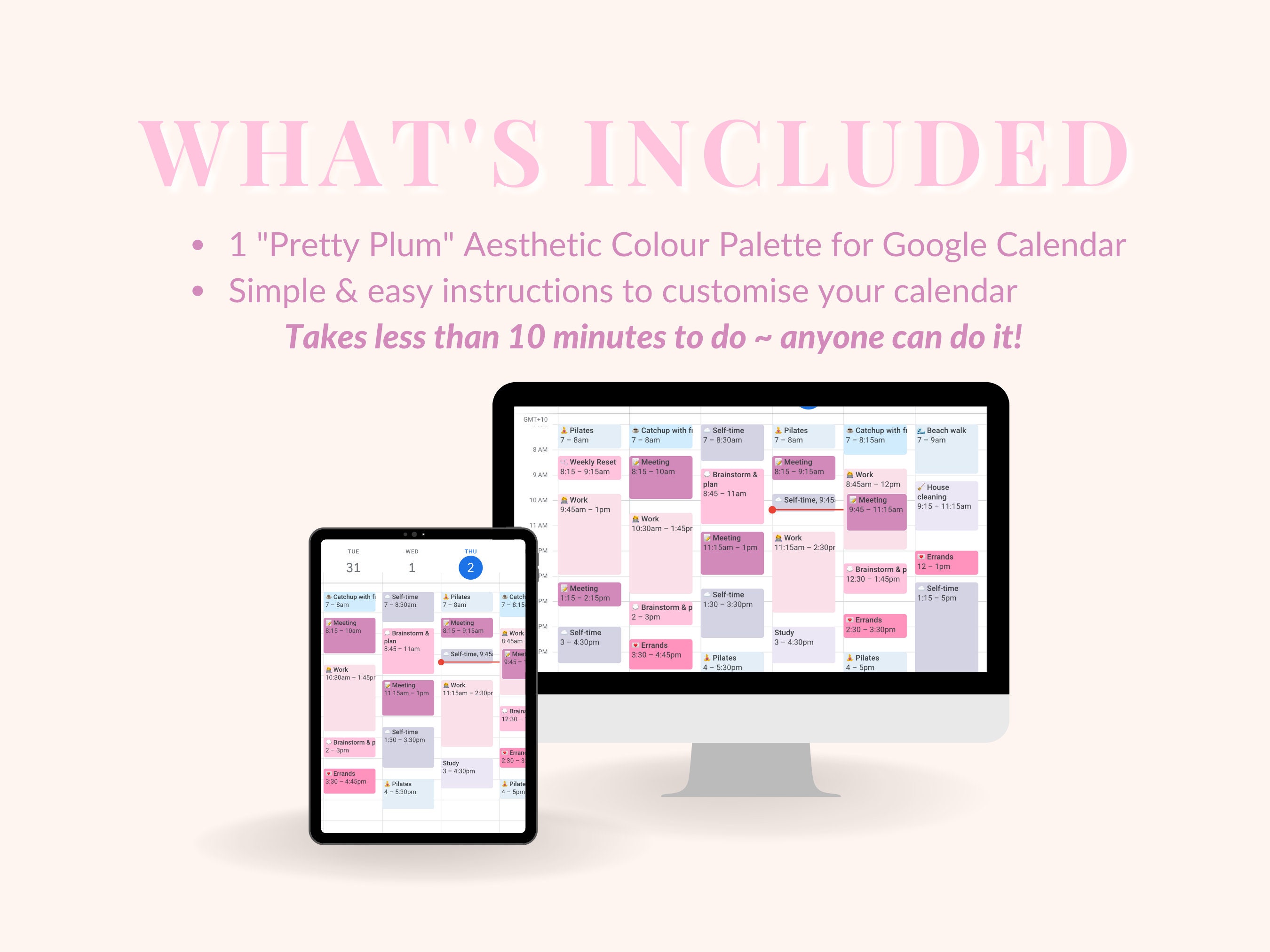 Google Calendar Customisation Palette ~ Candy Dream - Etsy