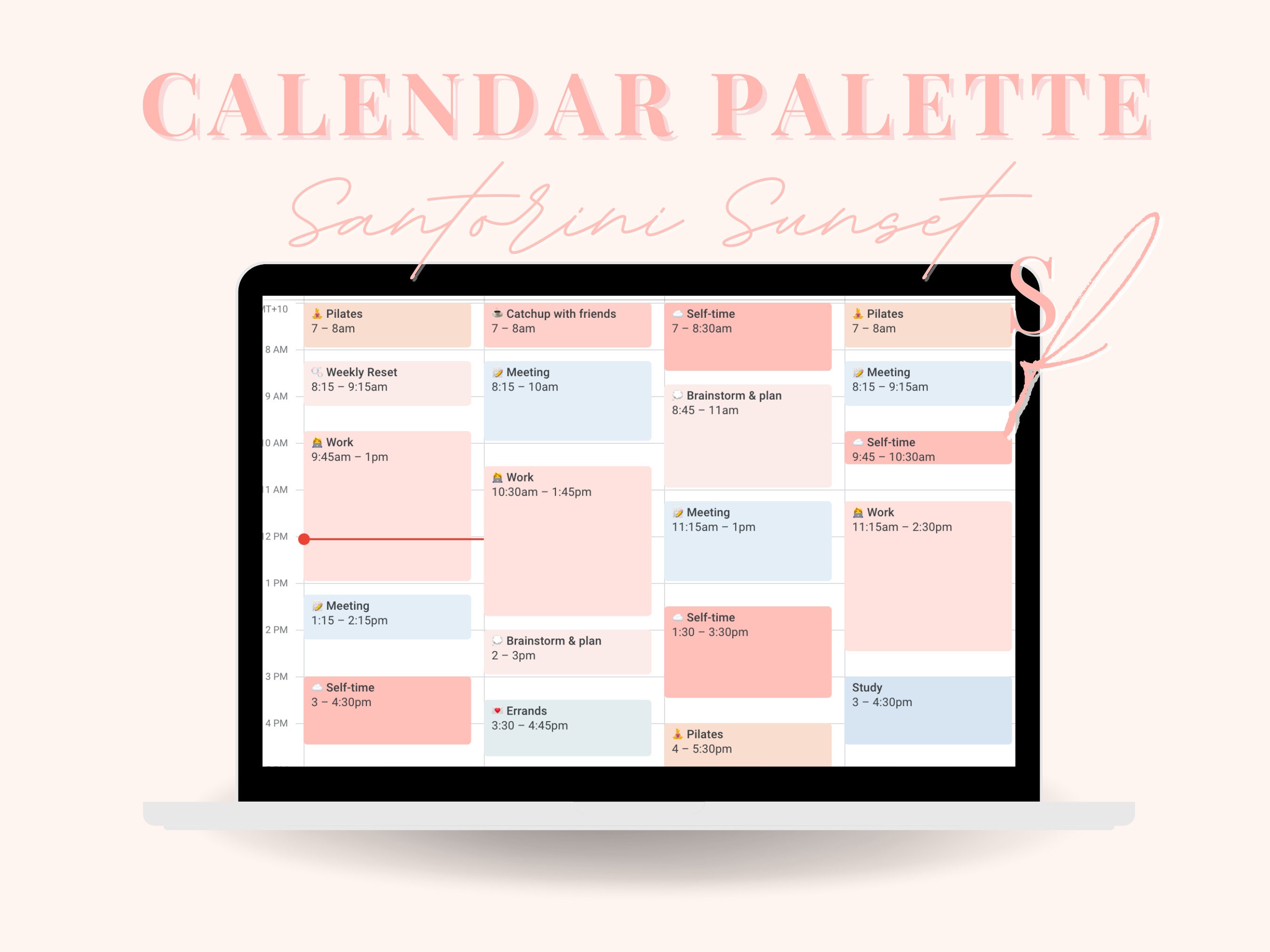Google Calendar Customisation Palette Santorini Skies - Etsy