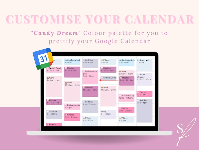 Google Calendar Customisation Palette ~ Candy Dream - Etsy