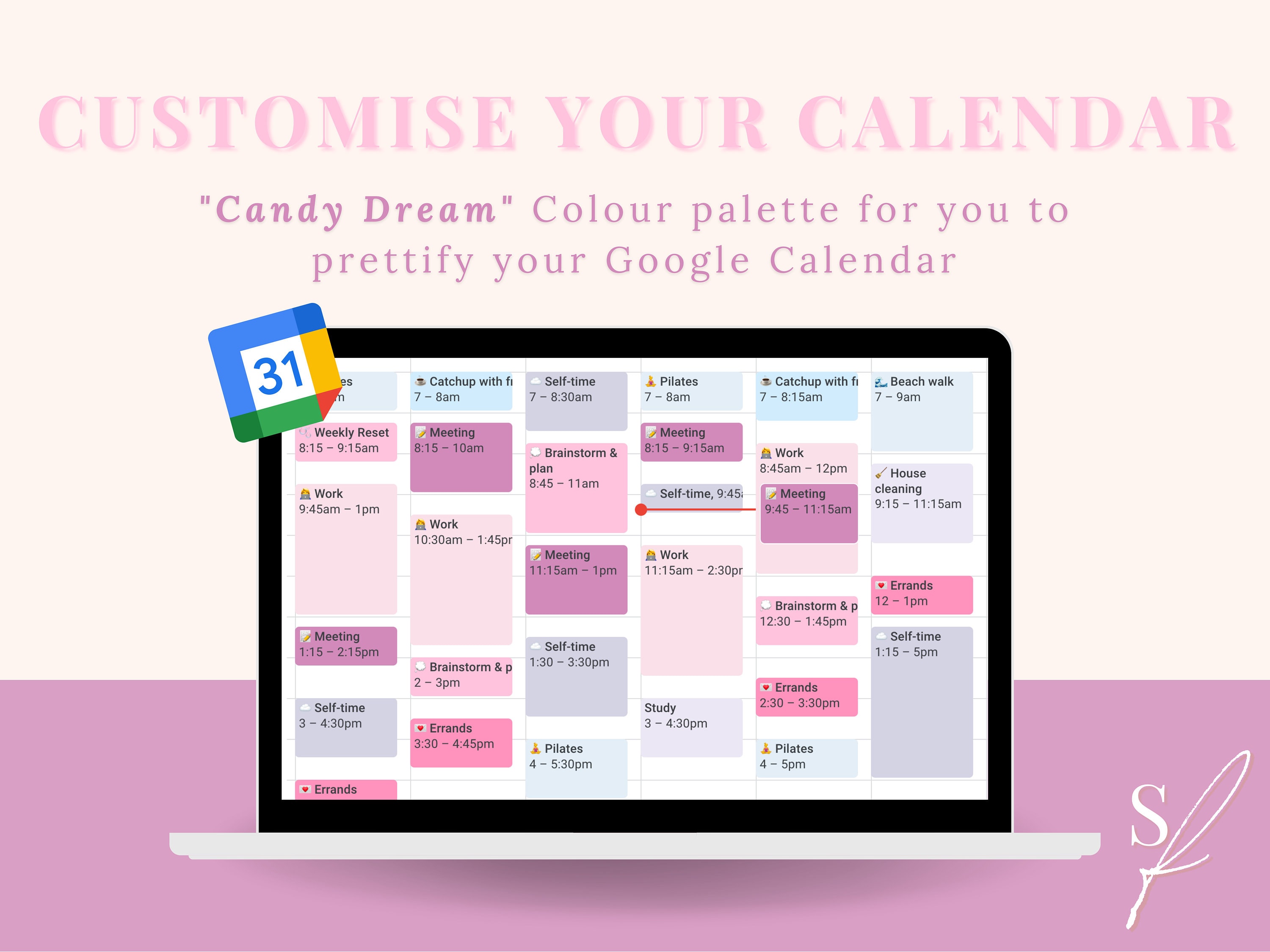 Google Calendar Customisation Palette ~ Candy Dream - Etsy