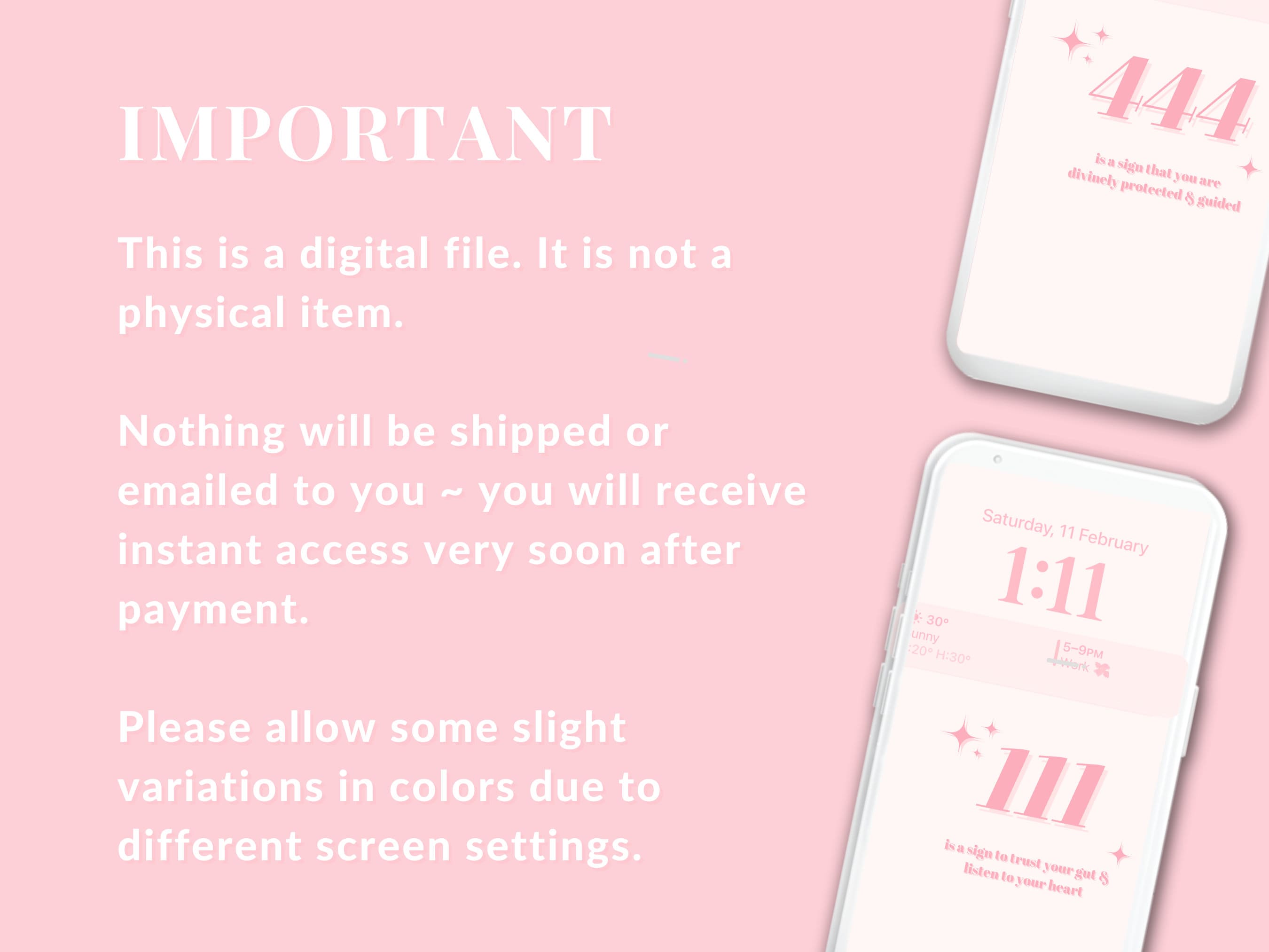 Phone Wallpaper ~ Angel Numbers Pink Aesthetic - Etsy