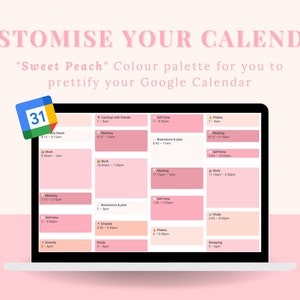 Google Calendar Customisation Palette Sweet Peach - Etsy