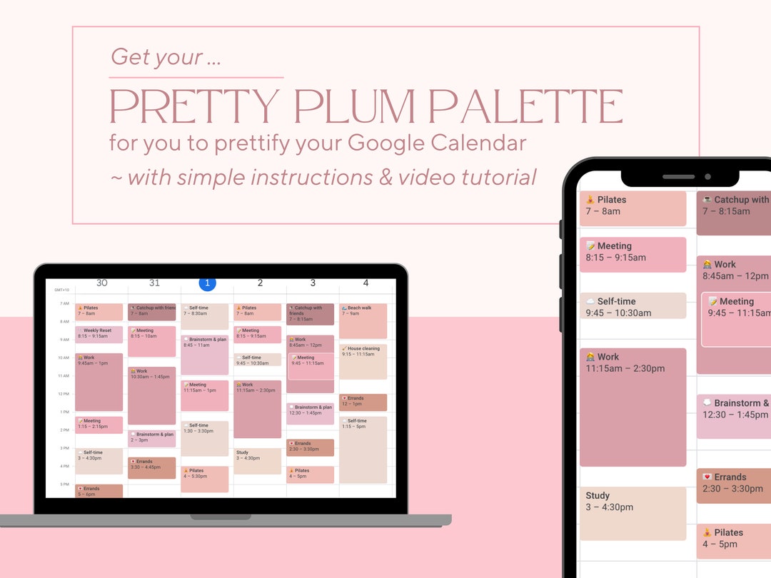 Custom Calendar Palette Pretty Plum - Etsy